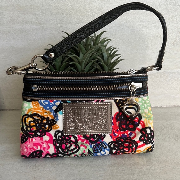 Coach | Bags | Coach Poppy Floral Graffiti Wristlet Wallet Colorful ...